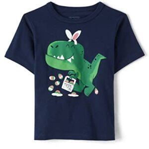 The Children's Place Baby Boys' and Toddler Equality for All Short Sleeve Graphic T-Shirts, Easter Dino, 3T