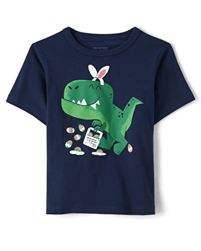 The Children's Place Baby Boys' and Toddler Equality for All Short Sleeve Graphic T-Shirts, Easter Dino, 3T