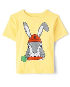 the children's place baby boys' and toddler equality for all short sleeve graphic t-shirts, easter bunny, 3t