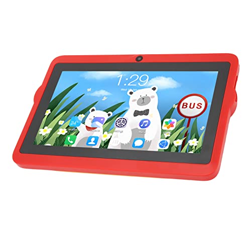 Kids Tablet, Android10 100‑240V Dual Camera 5G WiFi Dual Band Toddler Tablet with Home Stand (US Plug)