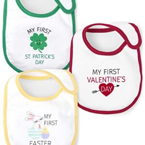 The Children's Place Baby and Newborn My First Holiday Seasonal Bibs, Valentine's Day/St. Patrick's Day/Easter, NO_Size