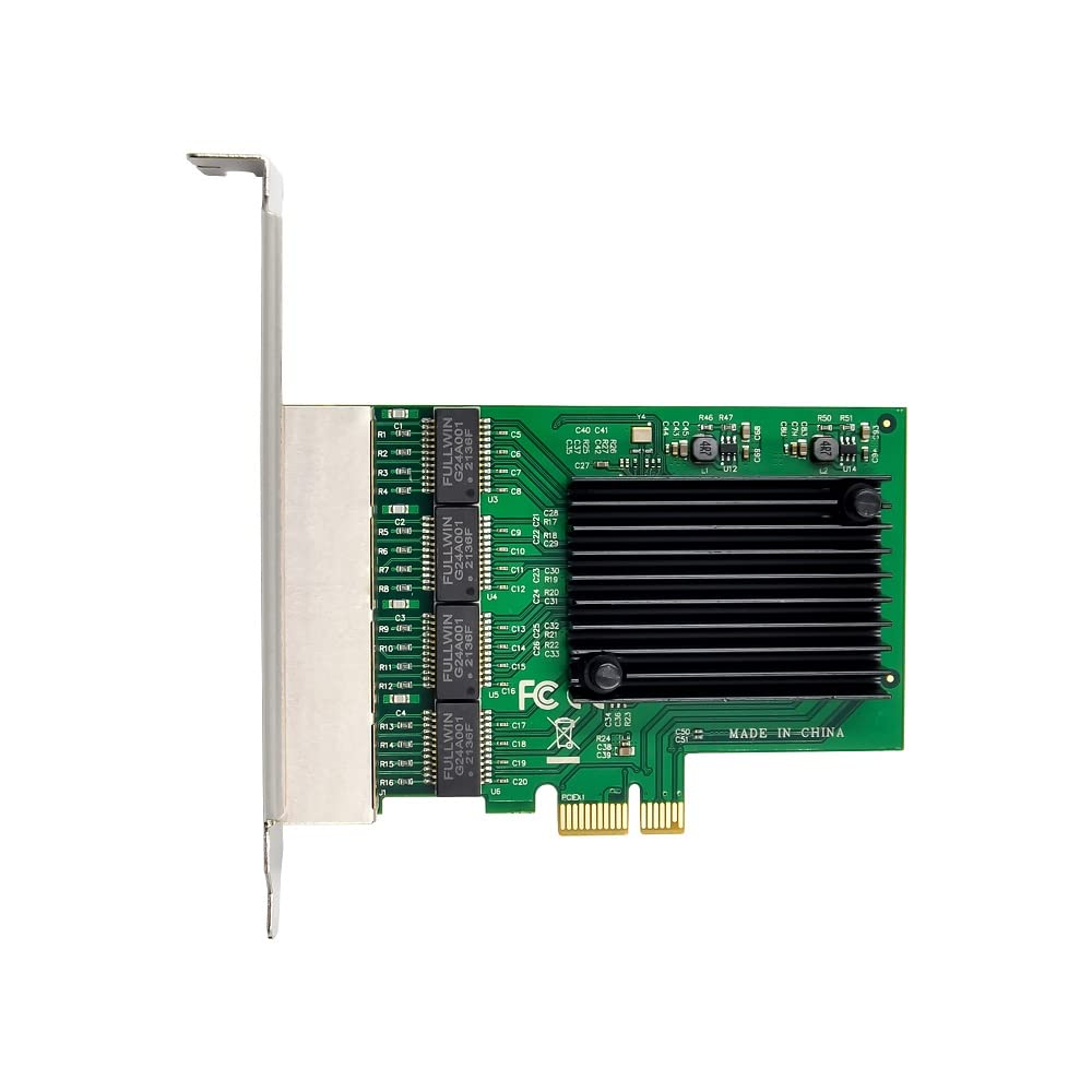 X-MEDIA XM-NA3840 PCI-E 4-Port Quad 10/100/1000Mbps Gigabit Ethernet PCI Express (PCIe x1) Server Network Card/Network Adapter, Realtek RTL8111F Chipset, Windows 11 & Linux Supported