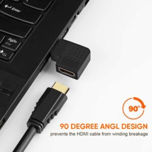 CableCreation Mini HDMI to HDMI Cable 6FT + HDMI Adapter Male to Female 2Pack 90 and 270 Degree Converter