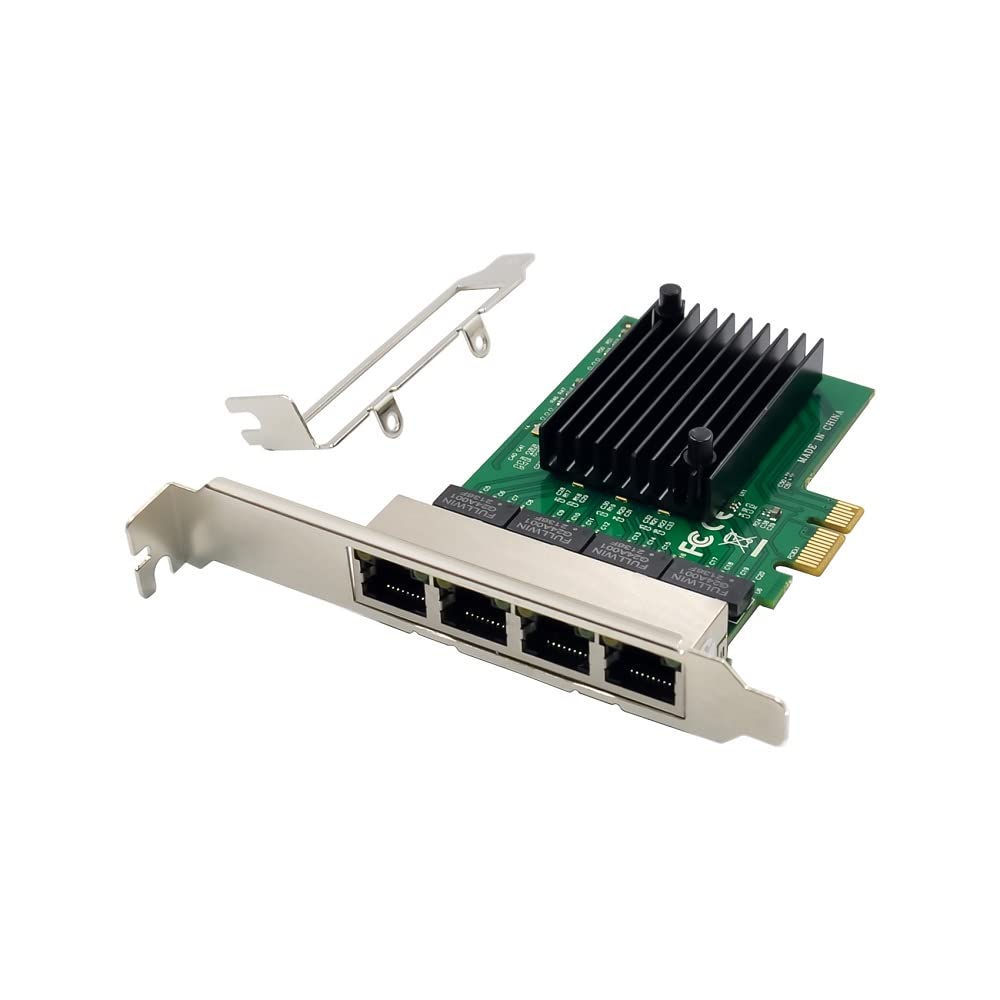 X-MEDIA XM-NA3840 PCI-E 4-Port Quad 10/100/1000Mbps Gigabit Ethernet PCI Express (PCIe x1) Server Network Card/Network Adapter, Realtek RTL8111F Chipset, Windows 11 & Linux Supported