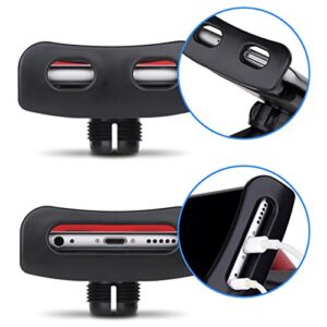 Hochiton Car Headrest Mount Universal 360° Rotating Adjustable for Phones and Tablet PCs 4.7"-10.5", Headrest Holder, Car Backseat Mount for Kid Boy Girl Travel Entertainment Purpose 04BLK