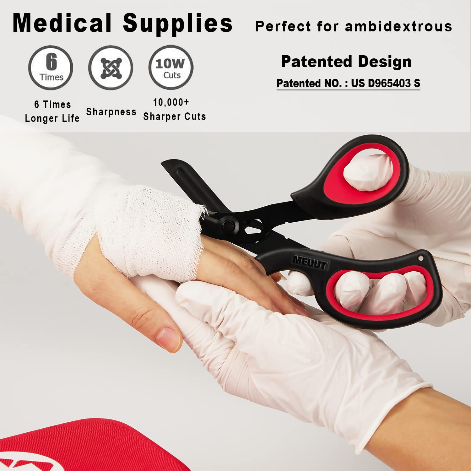 MEUUT 2 Pack Trauma Shears Patented Bandage Scissors - Medical Supplies with 8 inch Heavy Duty Medical Scissors for EMT Workers Nurses