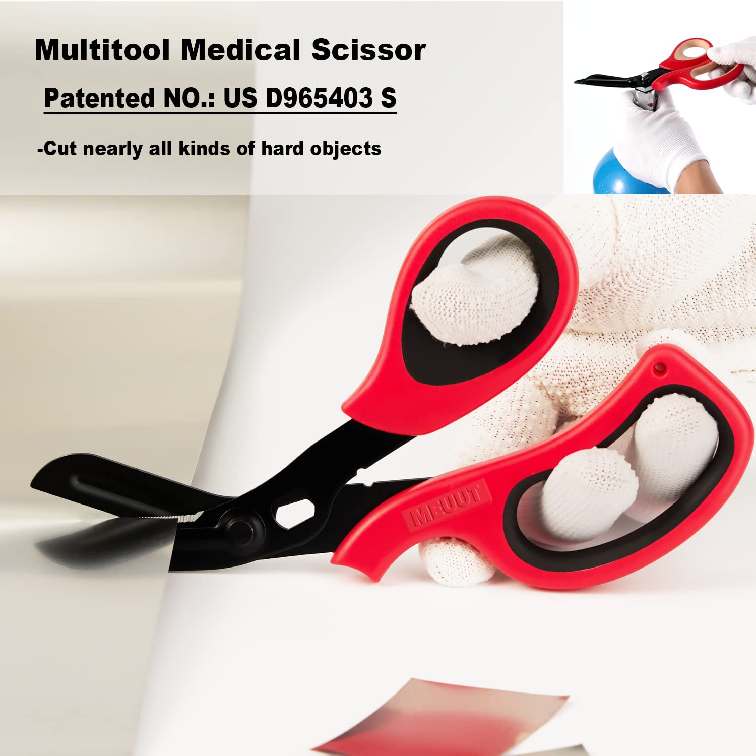 MEUUT 2 Pack Trauma Shears Patented Bandage Scissors - Medical Supplies with 8 inch Heavy Duty Medical Scissors for EMT Workers Nurses