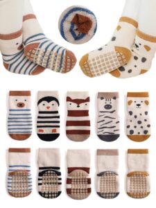 behele baby non-skid grip socks toddler socks warm thick anti skid slipper crew socks for girls boys newborn infant (as1, age, 1_year, 3_years, type2, m)