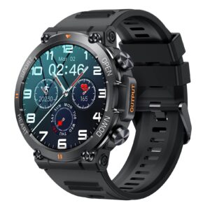 sedsey smart watches for men rugged tactical fitness watch with call (answer/dial calls) heart rate sleep monitor 100+ sport modes 1.39" hd waterproof sport smartwatch for android ios phone (black)