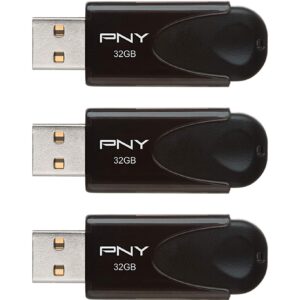 PNY 32GB Attaché 4 USB 2.0 Flash Drive 5-Pack,Black & 64GB Turbo Attaché 3 USB 3.0 Flash Drive 3-Pack