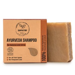 SoapFactory Ayurveda Solid Shampoo Bar with Castor Oil for Hair Growth, Ayurvedic Organic Hair Soap for Men and Women, 100% Natural, Vegan, 3 ounce