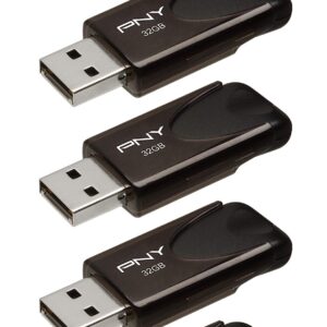 PNY 32GB Attaché 4 USB 2.0 Flash Drive 5-Pack,Black & 64GB Turbo Attaché 3 USB 3.0 Flash Drive 3-Pack