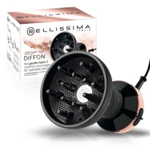 bellissima italia diffon df1 5000 ceramic - lightweight diffuser & curly hair dryer with argan oil