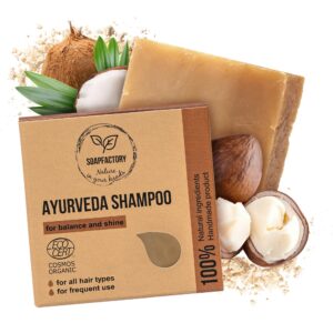 soapfactory ayurveda solid shampoo bar with castor oil for hair growth, ayurvedic organic hair soap for men and women, 100% natural, vegan, 3 ounce