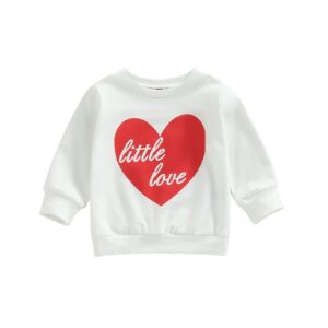 toddler baby girl boy valentine's day sweatshirt little love heart pullover tops casual unisex baby outfit (heart shape, 0-6 months)