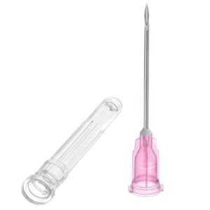 100pcs 18ga 1inch syringe needle with cap lab dispensing accessories, individually sealed packaged