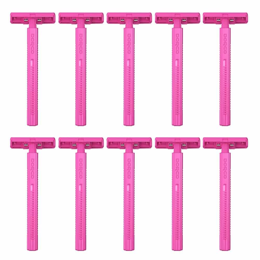 10 Disposable Razors Twin Blade Shaving Women Hair Removal Trimmer Shaver Pink