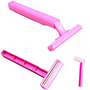 10 disposable razors twin blade shaving women hair removal trimmer shaver pink