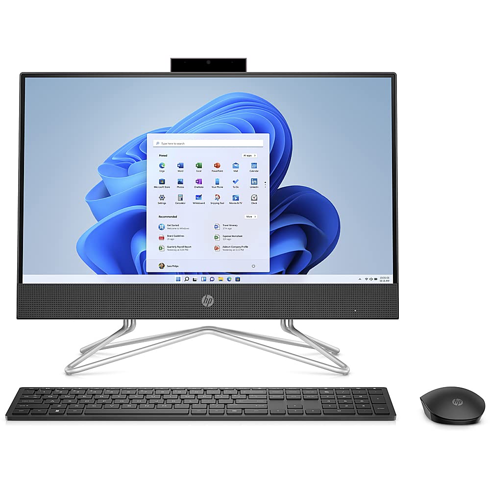 HP 2022 Newest 27-inch FHD IPS All-in-One Desktop Computer 10-Core 12th Intel Core i7-1255U Iris Xe Graphics 16GB DDR4 1TB SSD WiFi 6 Bluetooth Windows 10 Pro White Wireless KB Mouse w/RATZK 32GB USB