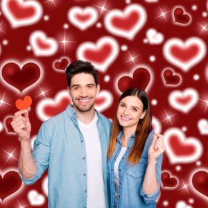 LYCGS 7X5FT Red Heart Photo Backdrop 90s Backdrops for Photoshoot Valentine's Day Backdrop Women Men Happy Birthday Photography Background Banner Photo Booth Studio Props X-91