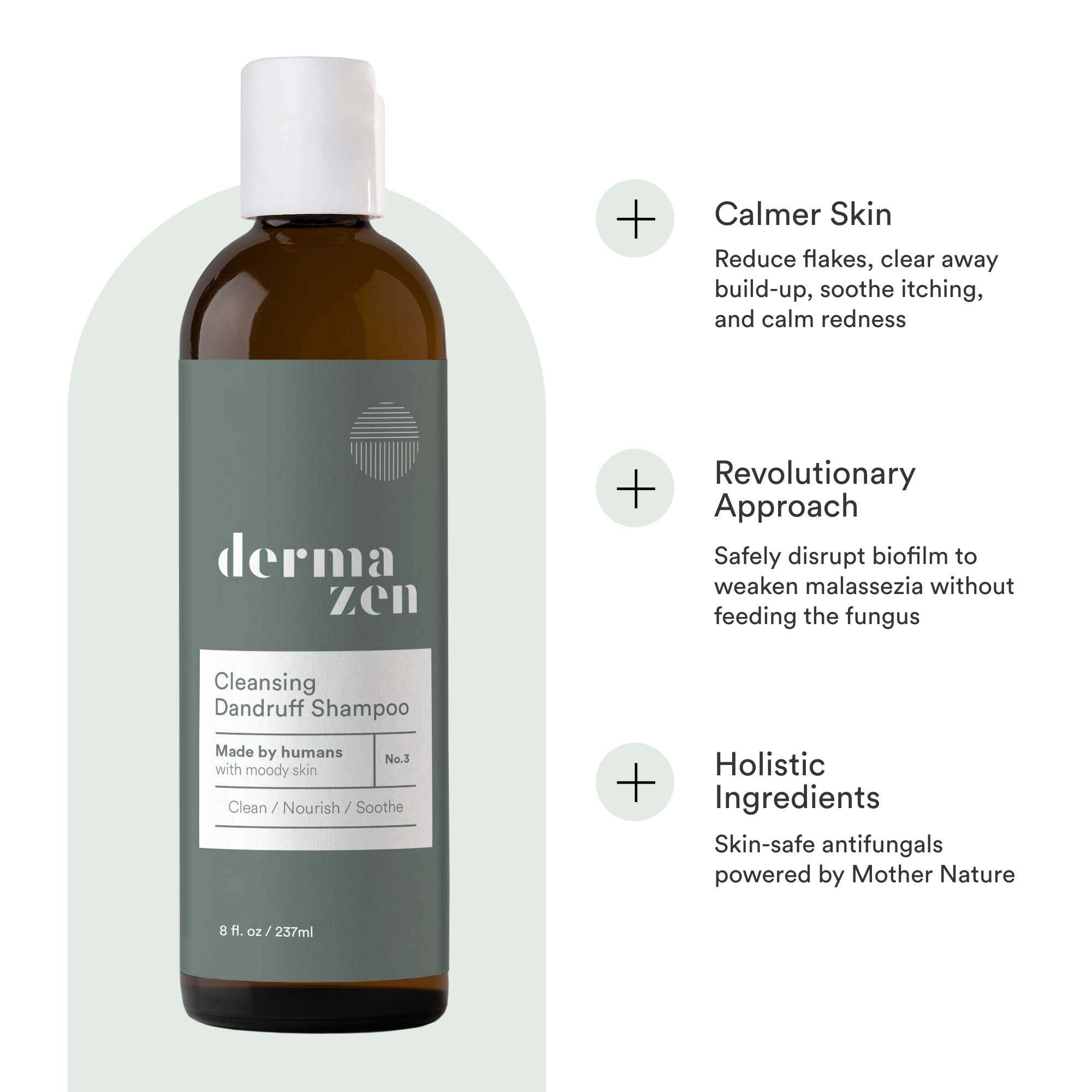 Dermazen Cleansing Dandruff and Seborrheic Dermatitis Shampoo, Reduce Flakes, Soothe Itching and Improve Scalp Health