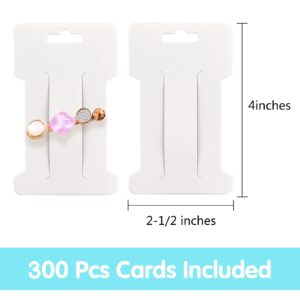 Mototo 300 PCS Hair Clip Bow Display Cards Hair Barrettes Jewelry Display Holder Rectangle Paper Cardboard for Hair Accessories Display and Organizing, 4 x 2-1/2 Inches (White)