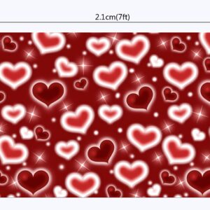 LYCGS 7X5FT Red Heart Photo Backdrop 90s Backdrops for Photoshoot Valentine's Day Backdrop Women Men Happy Birthday Photography Background Banner Photo Booth Studio Props X-91