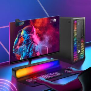 HP RGB Gaming Desktop Combo I5 6500 up to 3.6GHz,16G,128G SSD+3T,GeForce GT 730 2G GDDR5,New 24" 1080P LED,WiFi,BT 5.0,RGB BT SoundBar,RGB Keyboard&Mouse&Mouse Pad,Webcam 1080P,W10P64(Renewed)