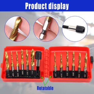 BENLIUDH Drill and Tap Set Metric and Standard, 13pcs Drill Tap Set with Quick Change Adapter for Thread,Countersink