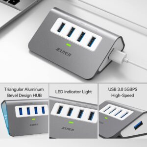 USB 3.0 Hub, 4 Ports USB Hub 5Gbps Multi USB Port Expander USB Extender Aluminum USB Splitter with 3.3ft Cable,USB Multiport Adapter for Laptop,PC,Desktop,Mouse,Keyboard,PC USB A Device