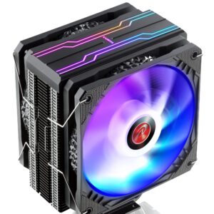 RAIJINTEK ELEOS 12 Duo RBW CPU Air Cooler, Dual 120mm PWM Fans, 4 Copper Direct Contact Heat Pipes, 5V Addressable RGB Lights, for Intel/AMD Ryzen Socket, Compatible with LGA 1700