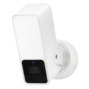 eve outdoor cam (white edition) – secure floodlight camera, (homekit secure video), 1080p, night vision, wi-fi (2.4 ghz), motion sensor, two-way communication, flexible & easy installation