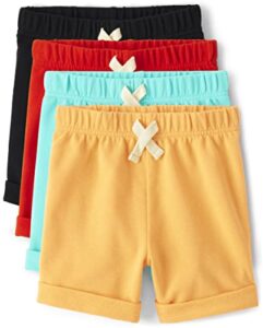 the children's place,and toddler boys pull on shorts,baby-boys,yellow/sky blue/red/black 4 pack,2t