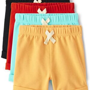 The Children's Place,And Toddler Boys Pull on Shorts,Baby-Boys,Yellow/Sky Blue/Red/Black 4 Pack,2T