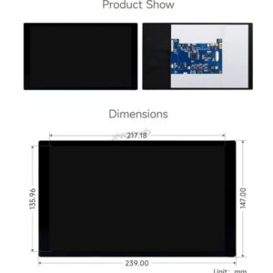 10.1inch IPS DSI Capacitive 1280×800 Touch Optical Display Panel Screen for Raspberry Pi 4B/3B+/3A+, CM3/3+/4 @XYGStudy (10.1inch DSI LCD (C))