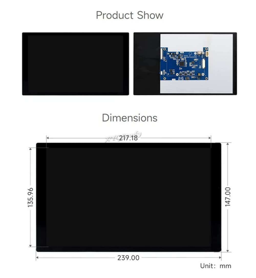 10.1inch IPS DSI Capacitive 1280×800 Touch Optical Display Panel Screen for Raspberry Pi 4B/3B+/3A+, CM3/3+/4 @XYGStudy (10.1inch DSI LCD (C))