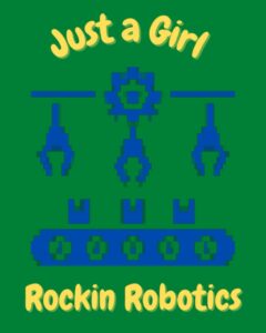 just a girl rockin robotics: robotic journal for girls | 200 pages 8 x 10 wide ruled notebook