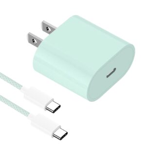 iphone 15 charger, 20w usb c charger with 6.6ft usb c to c fast charging cable for iphone 15 pro/15 pro max/15 plus, ipad pro 13/12/11 inch, ipad air 6/5/4, ipad 10th generation, ipad mini 6