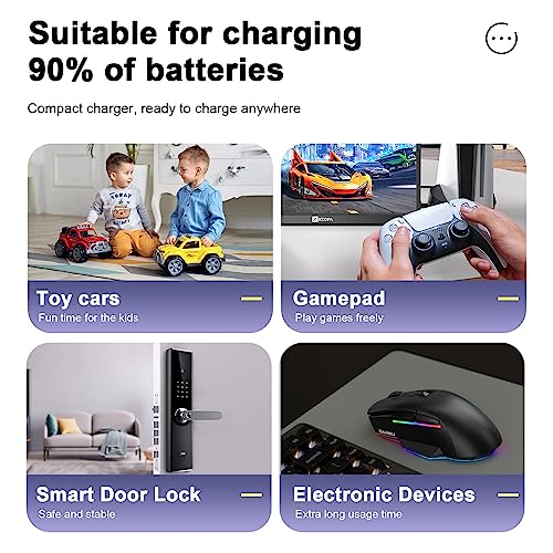 LIMETA 8 Bay AA AAA Battery Charger, LCD Display USB Fast Charging, Discharg Function, Over-Charge Protection for Household Rechargeable Batteries LiHv Ni-MH Ni-Cd LiFePO4 Li-ion