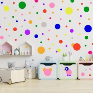 148 Pieces Rainbow Polka Dot Wall Decals Set Peel and Stick Wall Stickers for Kids Room Wall Decor Nursery Wall Art