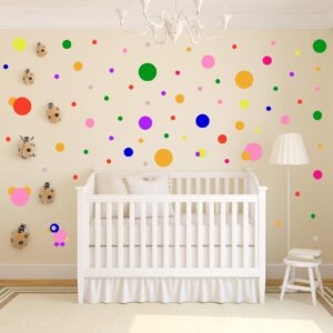 148 Pieces Rainbow Polka Dot Wall Decals Set Peel and Stick Wall Stickers for Kids Room Wall Decor Nursery Wall Art