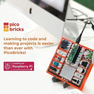 Picobricks Raspberry Pi Pico W Starter Kit with 12 Detachable Sensors and Extensive Learning Guide, Raspberry Pi Kit, Raspberry Pi Starter Kit, DIY Coding Kit