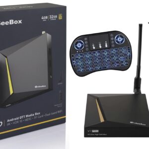 COMBO BREAKER vSeeBox V1 Pro with Backlit Mini Keyboard / 8K HDMI Cable (4GB RAM + 32GB ROM)