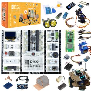 picobricks raspberry pi pico w starter kit - 26 pieces diy project kit with 3 learning book and 25 project videos, raspberry pi starter kit, raspberry pi pico, raspberry pi kit