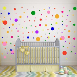 148 Pieces Rainbow Polka Dot Wall Decals Set Peel and Stick Wall Stickers for Kids Room Wall Decor Nursery Wall Art