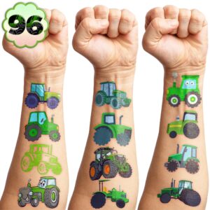 Tractor Temporary Tattoos for Kids Themed Birthday Party Supplies Decorations Party Favors Super Cute 96PCS Tattooos Sticker Gift for Boy Girls Prizes Christmas