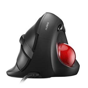 nulea wired trackball mouse for large hand, vertical ergonomic mouse with trackball, easy thumb control with 5 adjustable dpi, precise & smooth tracking, compatible for pc, laptop, mac, windows