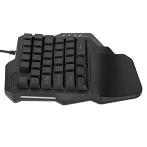 35 Keys One Handed Gaming Keyboard with LED Backlight, Ergonomic Design Professional Gaming Keyboard for Win 2000, Win XP, Win Me, Vista, Win 7