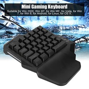 35 Keys One Handed Gaming Keyboard with LED Backlight, Ergonomic Design Professional Gaming Keyboard for Win 2000, Win XP, Win Me, Vista, Win 7