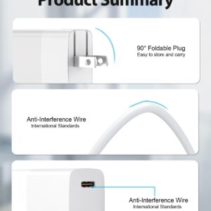 20W Fast Charger Fit for AirPods Pro 1 2 3 Gen, Fit for AirPods Max A2096, Fit for AirPods 1st/2nd/3rd Generation and 6.6Ft Charging Cable Wall Block Power Cord Adapter